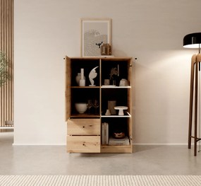 ADRK Furniture Vitrína Evi s LED osvětlením ADRK-SHC-EVI-80-ART-L