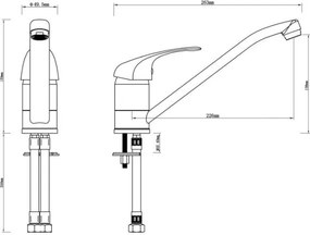 Cooke & Lewis Kuchyňská baterie Huka kartáčovaná ocel
