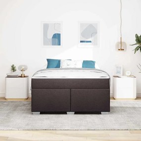 Rám postele s matrací Tmavě hnědá 140 x 200 cm textil 3399190