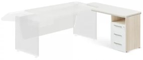 Přístavný kontejner TopOffice Premium, pravý / Světlý akát a bílá