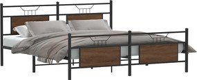 Kovový rám postele bez matrace hnědý dub 183 x 213 cm 3325104