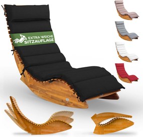 Saunové lehátko Java akácie certifikace FSC® s Podsedák antracitová