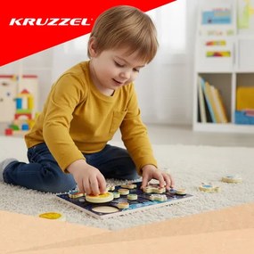 Dřevěné puzzle - sluneční soustava Kruzzel 26696