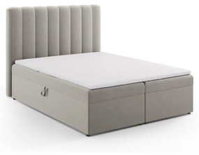 Šedá boxspring postel s úložným prostorem 160x200 cm Gina – Milo Casa