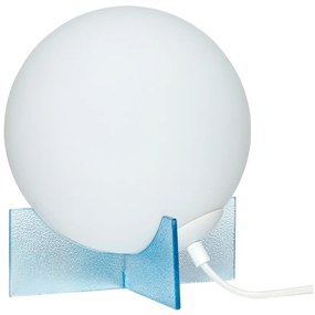 OnaDnes -20% Bílo modrá skleněná stolní lampa Hübsch Moon 20 cm
