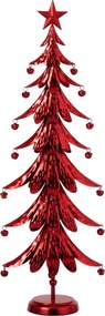 Červený veliký kovový stromek s rolničkami Christmas Tree XL – 25*13*78,5 cm