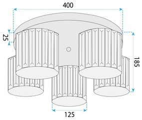 Toolight Stropní osvětlení Modern D74 EBT023-5C černá