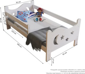 STA Postel Bohoušek 160 x 80 cm - barva Bílá + rošt - 2. jakost