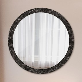 Kulaté dekorativní zrcadlo na zeď Černý mramor fi 100 cm