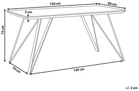 Jídelní stůl mramorový vzhled bílý / černý 150 x 80 cm MOLDEN Beliani