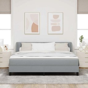 Postel s boxspringem s čelo Světle šedá 180 x 200 cm textil 3340038