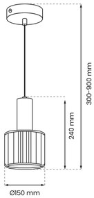 Lustr na lanku CRISTAL 1xE27/60W/230V černá