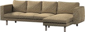 Potah na pohovku IKEA Norsborg 4-místná se šezlongem barva béžová látka pletený vzor, vzorované