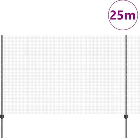 Svařovaná drátěná plotovina s tyčkami 25 x 1,5 m Šedá Síťovina 3336612