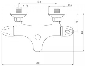 Baterie termostatická vanová, chrom