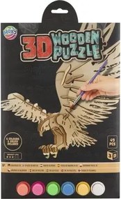 MOXY Dřevěné 3D vybarvovací puzzle Orel / Bez lepidla / Vlastní vybarv