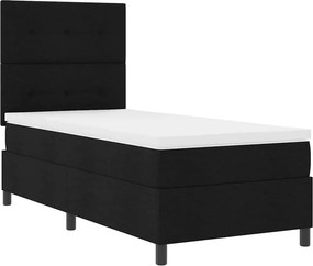 Postel s boxspringem s čelo Černá 80 x 200 cm textil 3339345