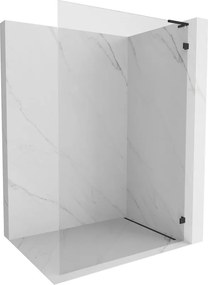Mexen, Mexen Lunar L sprchová stěna pravá 120 x 200 cm, průhledná 8 mm, černá - 830L-120-000-70-00-P