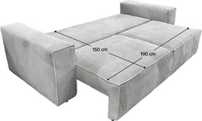 Rozkládací pohovka, světle šedá, HARPERA BIG SOFA
