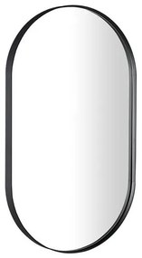 Sapho Puno Zrcadlo oválné v kovovém rámu, 40x70 cm, černá mat, ORT125