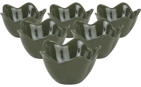 Sada 6 keramických misek Lotus 11,8 cm, zelená