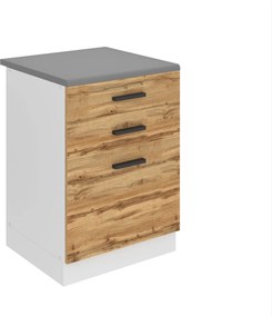 Kuchyňská skříňka Belini Premium Full Version spodní se zásuvkami 60 cm dub wotan s pracovní deskou  TOR SDSZ60/0/WT/DW/B/B1/PP
