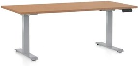 Výškově nastavitelný stůl OfficeTech D, 140 x 80 cm -šedá podnož Barva: Buk