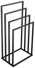 Erga Lonia, čtyřramenný věšák na ručníky 45x29x94 cm, černá matná, ERG-YKA-P.LONIA4-BLK