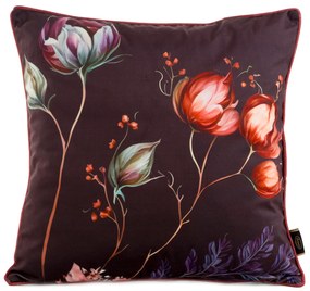 DEKORAČNÍ POVLAK NA POLŠTÁŘ VELVET 130 45X45 CM KVĚTY