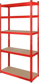 Skladový regál REBEL RB-1251R 180x90x40, červený