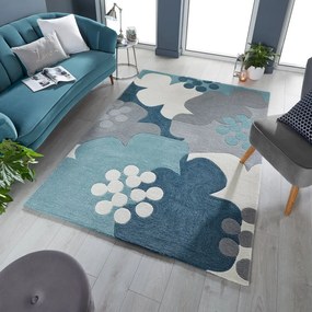 Flair Rugs koberce Kusový koberec Zest Retro Floral Blue ROZMĚR: 120x170