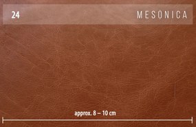 Koňaková rohová kožená pohovka MESONICA Puzo, pravá, 240 cm