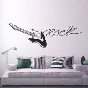 Samolepka na zeď - Kytara ROCK (60x20 cm) - PopyDesign