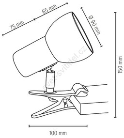 Spot-Light Spot-Light 2224174WK - Lampa s klipem SVENDA 1xE27/60W/230V SP0554