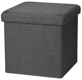FORNORD Čalouněný úložný box/taburet, barva tmavě šedá