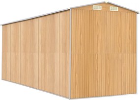 Zahradní kůlna světle hnědá 192x523x223 cm pozinkovaná ocel 3147475