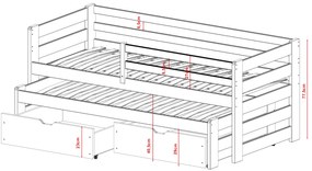 Legno Dětská rozkládací postel Tenso grafit Rozměr (cm): 80x200
