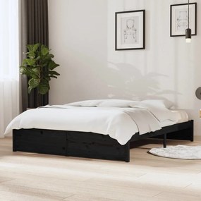 vidaXL Rám postele masivní dřevo 135 x 190 cm dvojlůžko [814928] Barva: Šedá