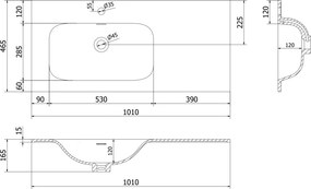 Mexen Orio, koupelnová skříňka 100 cm s umyvadlem Vela vlevo, 2S, 1D, bílá matná, 91A13-10047-3-BBFFFF01-W23L01