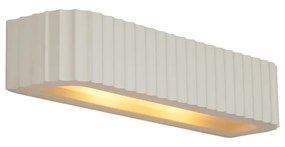 Skandinávská nástěnná lampa béžová obdélníková 2-světla - Plaster
