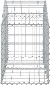 Klenutý gabionový koš 100 x 50 x 60/80 cm pozinkované železo 153433