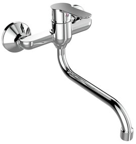 Mereo Zuna dřezová baterie nástěnná 150 mm s ramínkem trubkovým 18 mm 300 mm chrom CB30106Z