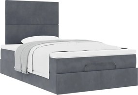 Osmanský rám postele s matracemi tmavě šedá 120x190 cm samet 3313386