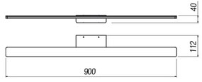 Redo Nástěnné LED svítidlo nad zrcadlo Barrio, 90cm, 3000K Barva: Černá