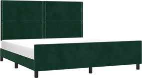 Rám postele bez matrace tmavě zelená 200 x 200 cm samet 3125717