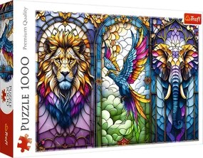 TREFL Puzzle Vitráž se zvířaty / 1000 dílků / 68,3 x 48 cm