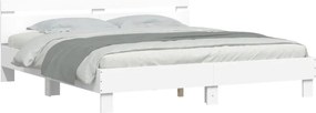 Rám postele s čelem bílý 160 x 200 cm kompozitní dřevo 3207406