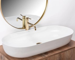 Rea Cleo, umyvadlo na desku 810x410x135 mm, bílá lesklá, REA-U0563