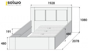 Masivní postel PARIS - Solwo Design Dřevo a odstín oleje: BUK Cink - Olej odstín BO103, Rozměr spací plochy: 200x200