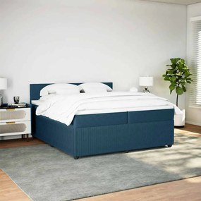 Box spring postel s matrací modrá 200 x 200 cm samet 3287834